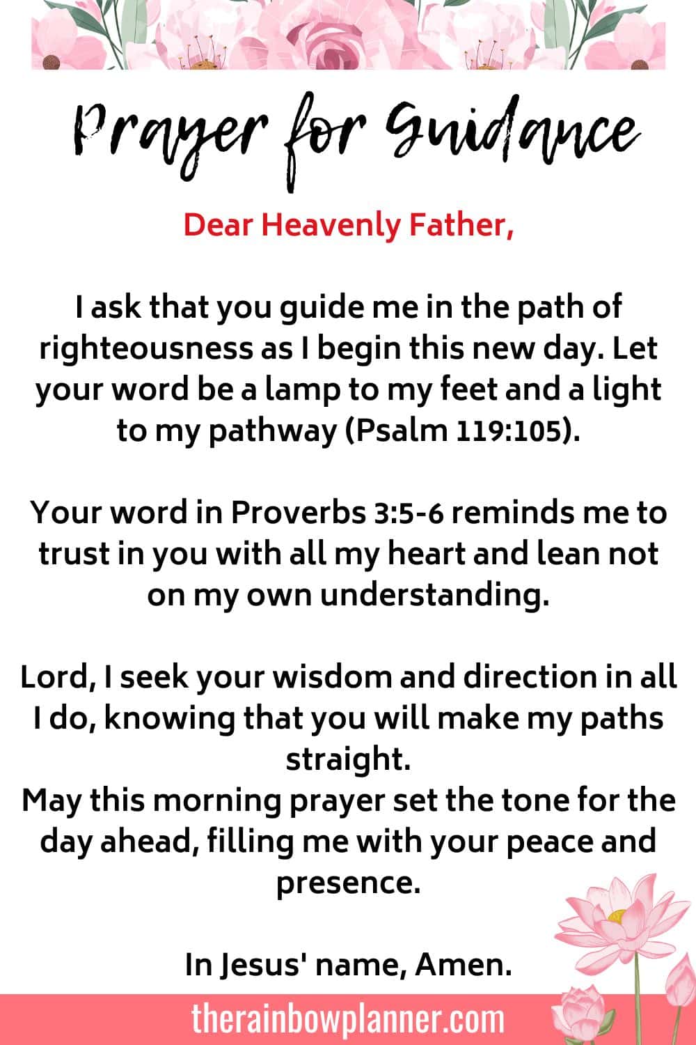 10 Short Morning Prayers To Start Your Day With God - The Rainbow Planner